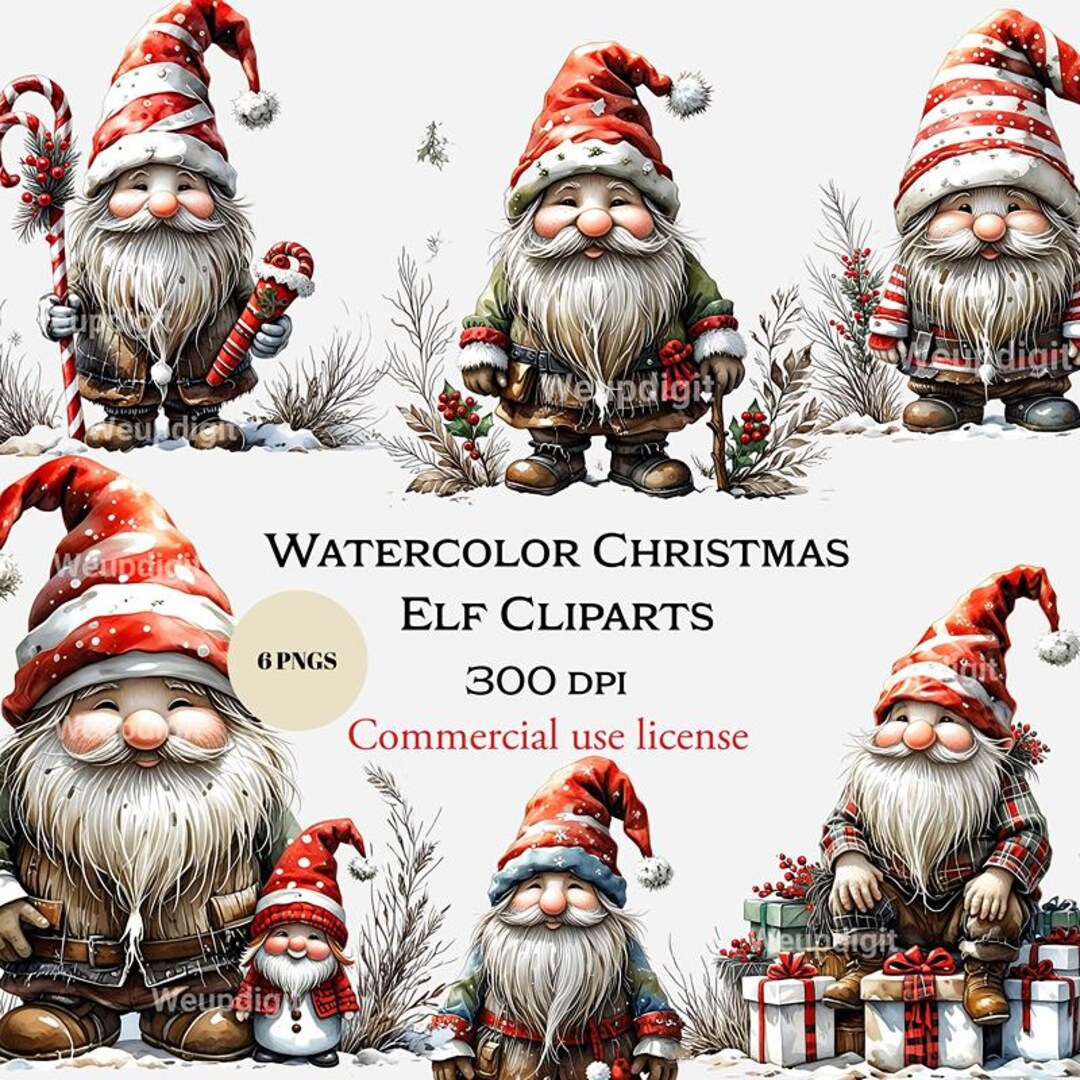 Christmas Elf Clipart - Etsy