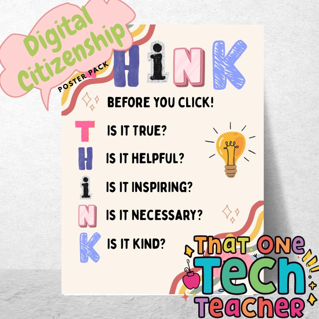 Digital Citizenship Posters | 5 Pack Digital Download | Classroom Decor ...