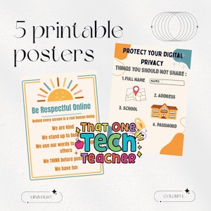 Digital Citizenship Posters | 5 Pack Digital Download | Classroom Decor ...