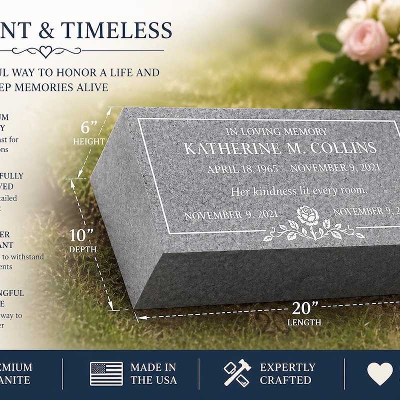 Beveled Grave Marker - Etsy