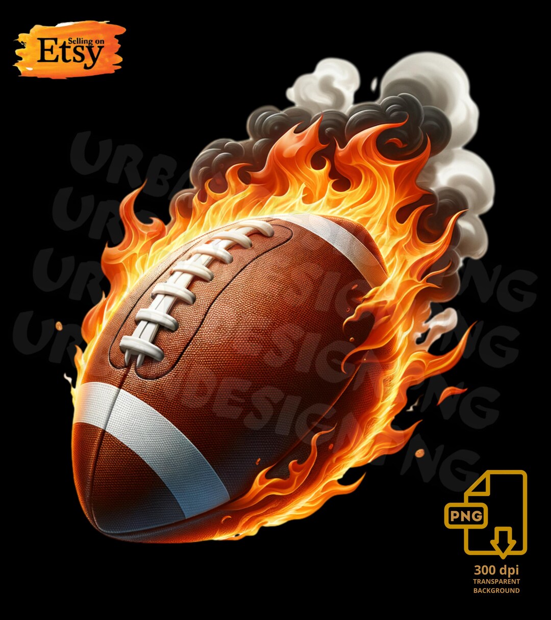 Flaming Football PNG, Fire Sports Ball Design (digital Download) - Etsy