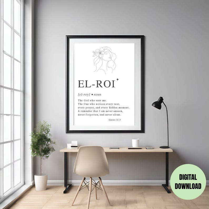 EL-ROI Wall Art Printable | the God Who Sees Me | Genesis 16:13 | Bible ...