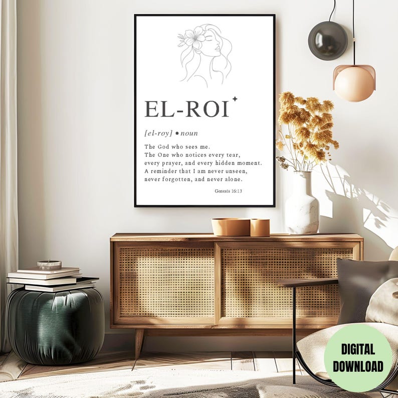 EL-ROI Wall Art Printable | the God Who Sees Me | Genesis 16:13 | Bible ...