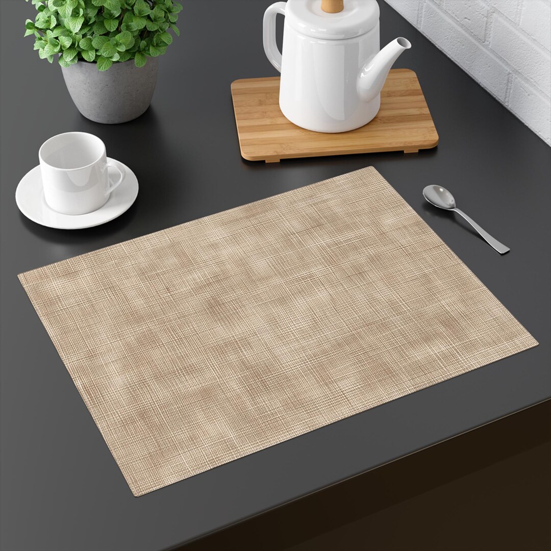 Neutral Linen Placemat, Beige Woven Table Mat, Minimal Kitchen Decor - Etsy
