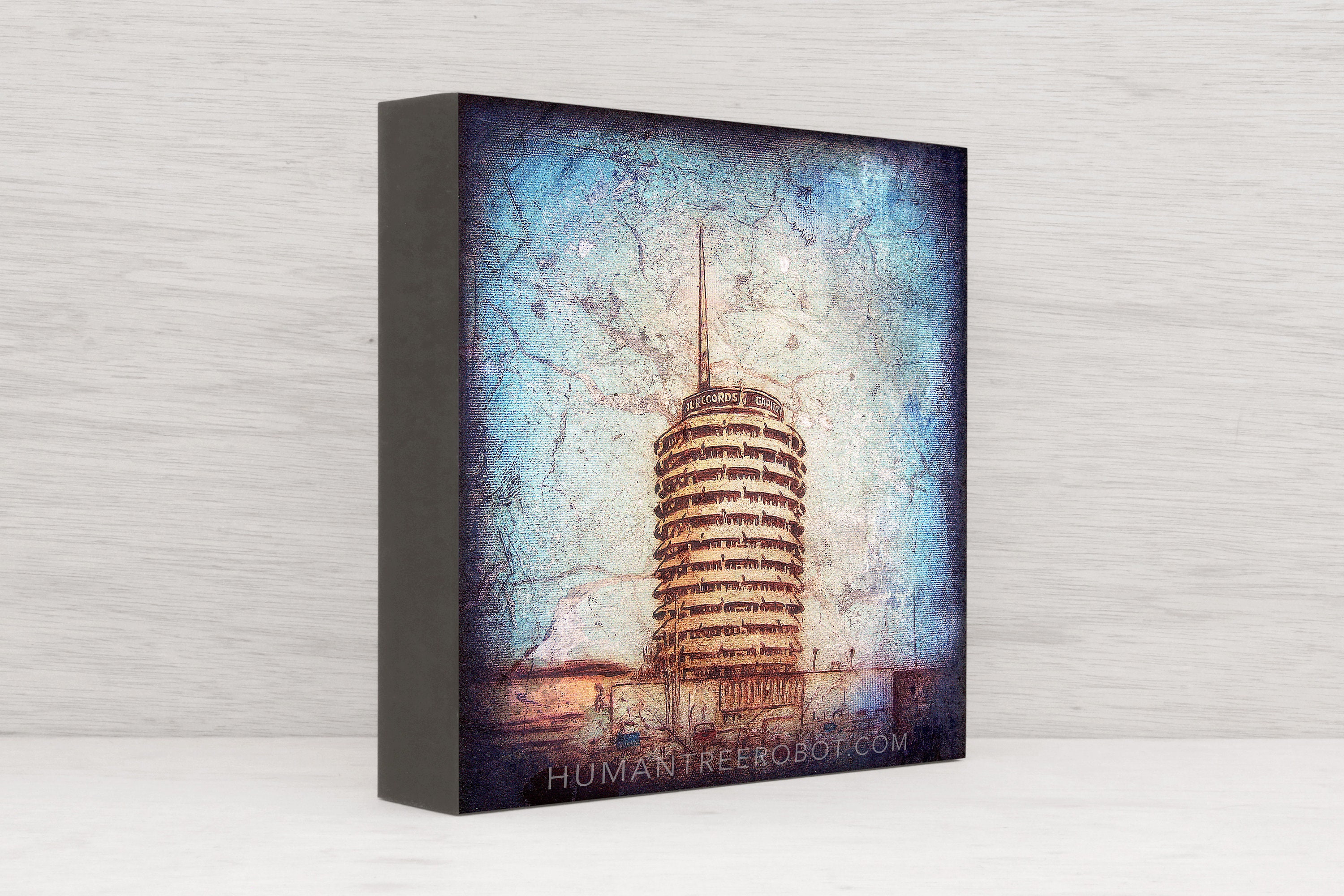 Capitol Records Building Hollywood Landmark Los Angeles Art Wood Panel ...
