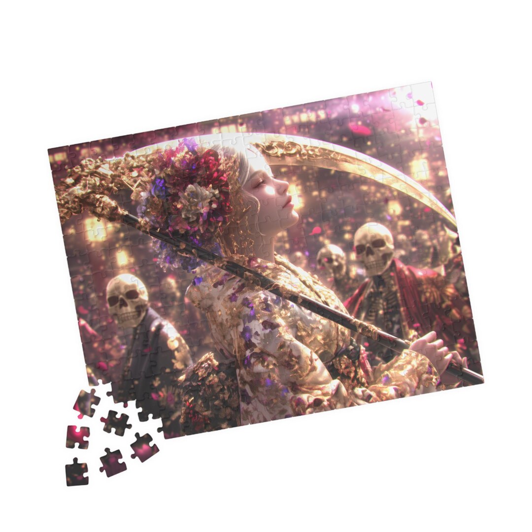 Golden Reaper Fantasy Art Print – Death & Bloom Gothic Kimono Art ...