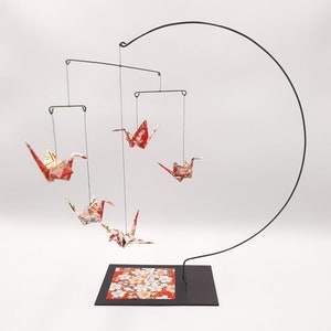 Red & Cherry Blossoms - Desktop Crane Mobile - Etsy