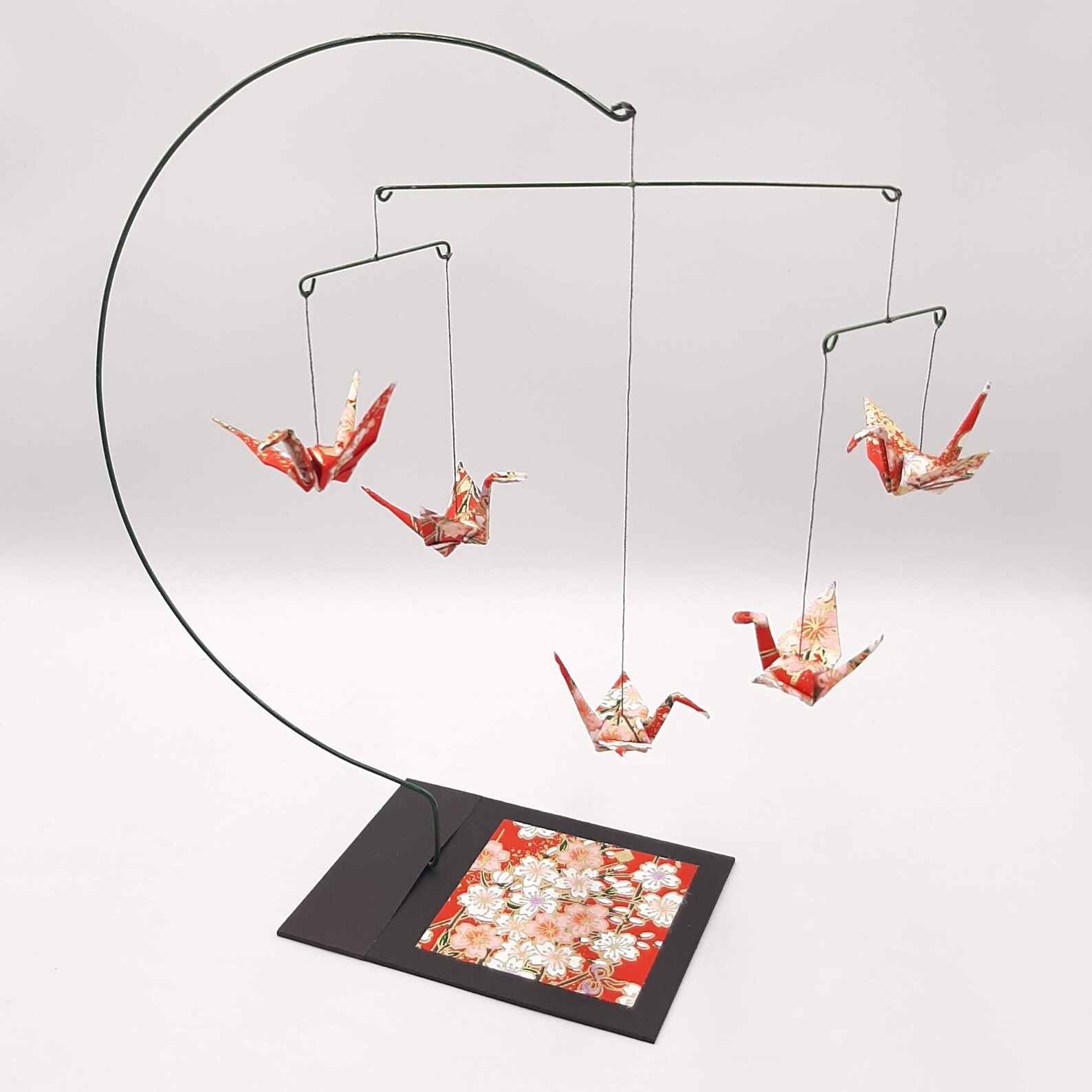 Red & Cherry Blossoms - Desktop Crane Mobile - Etsy