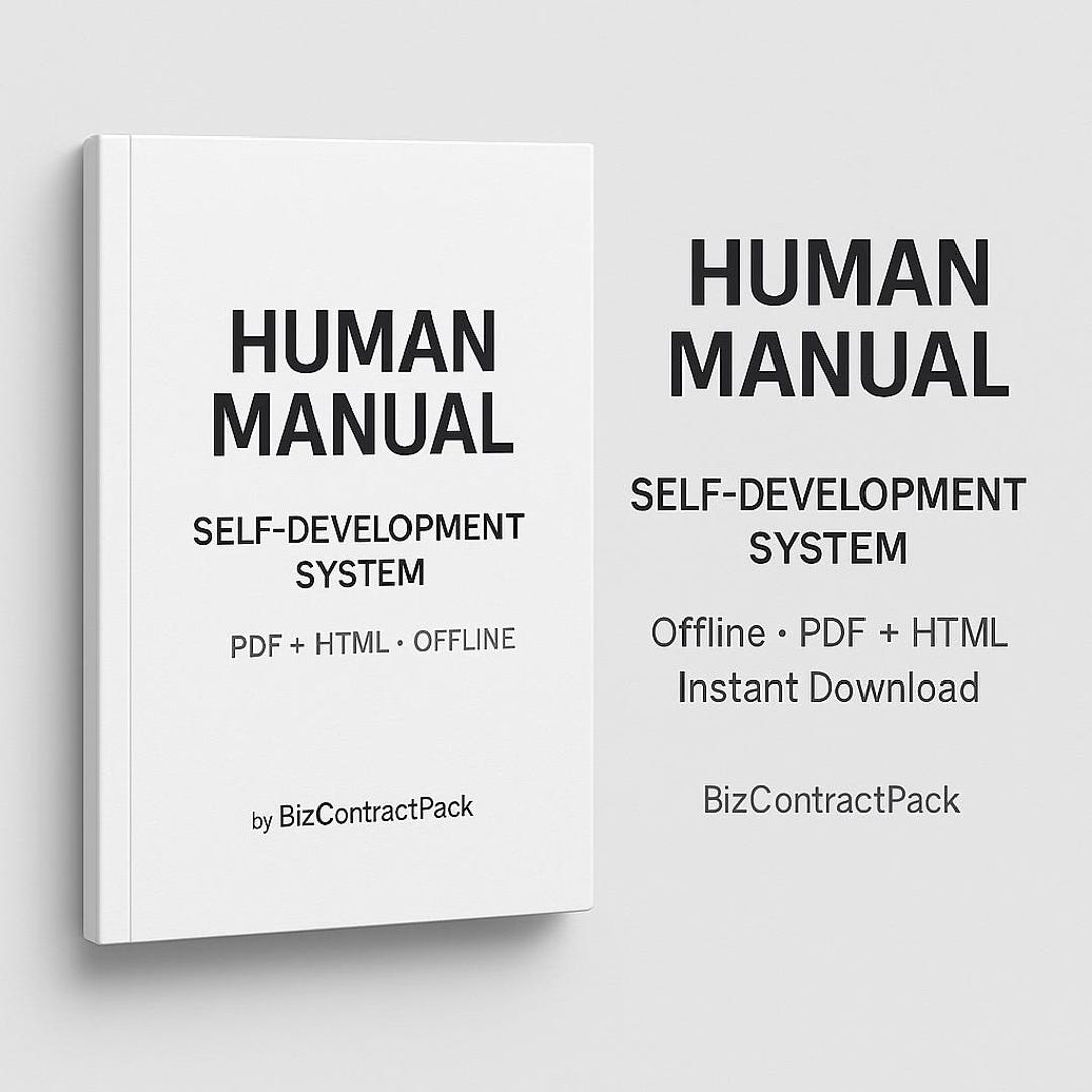 Human Manual Self-development Planner | Offline Reflection Journal (PDF ...