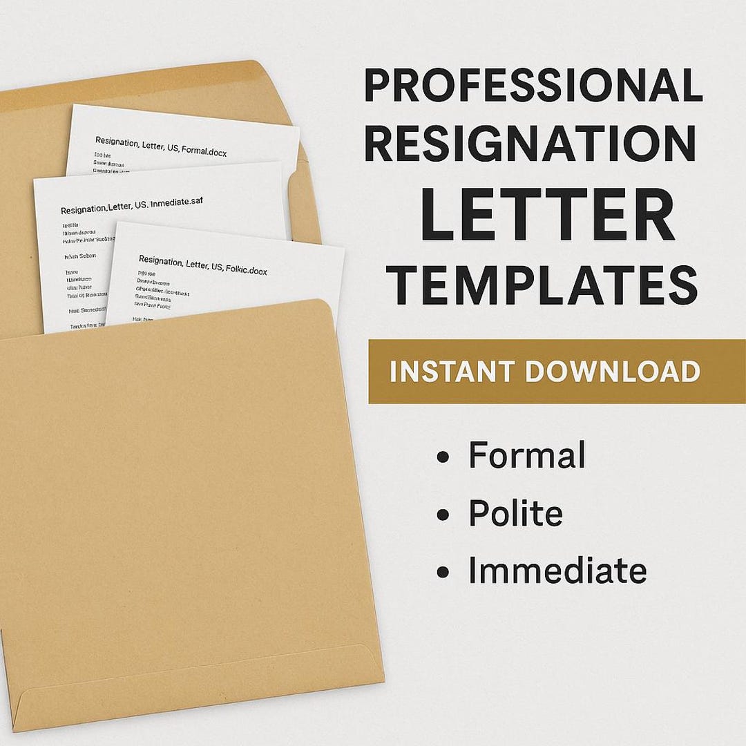 Professional Resignation Letter Templates – US | Editable DOCX + PDF ...