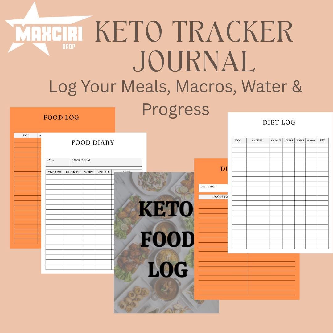 Keto Diet Tracker Printable | Food Log, Carb Counter & Meal Planner ...