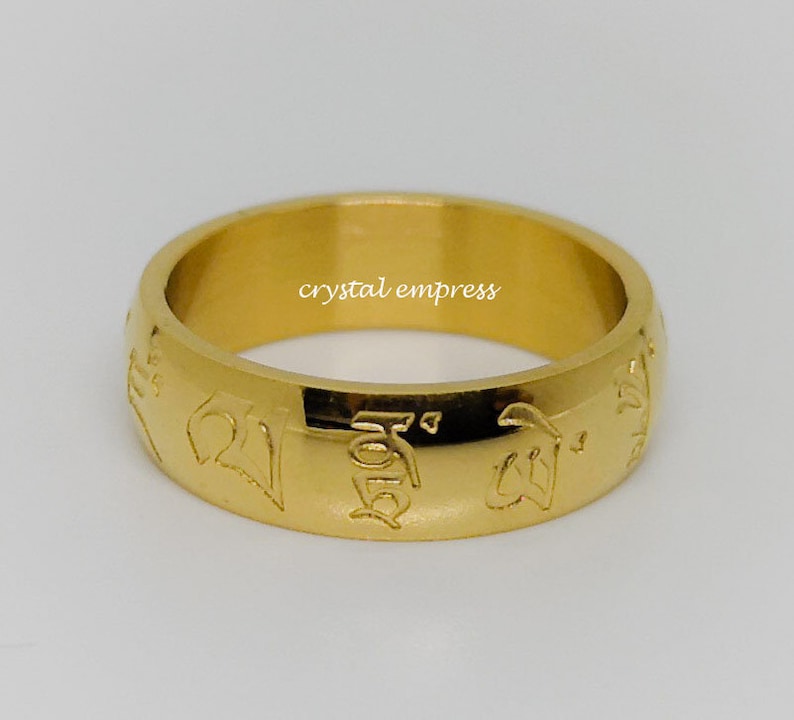 Feng Shui - Yellow Dzambala Wealth Mantra Ring (gold Stainless Steel ...
