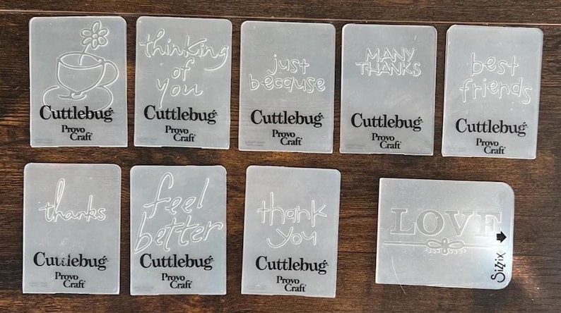 Embossing Folders: Cuttlebug Provo Craft Sizzix Phrases and Borders - Etsy