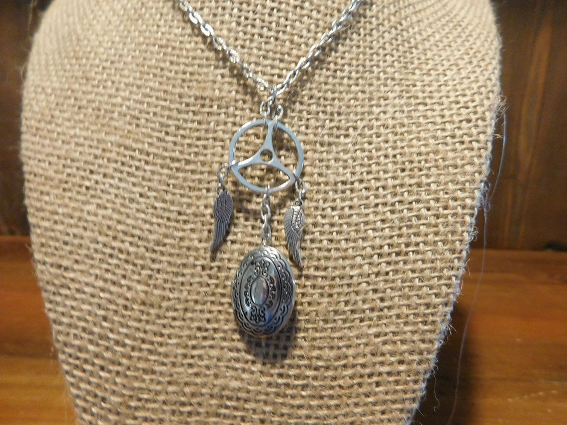 Steampunk Necklace Chain With a Gear Wings and a LOCKET | Etsy