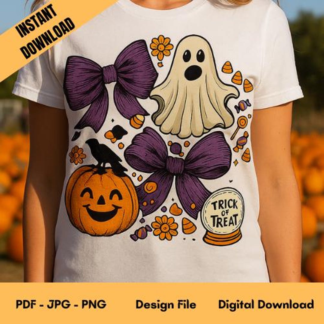 Halloween Sublimation Design: Ghost, Pumpkin, Candy Corn (PNG JPG PDF ...