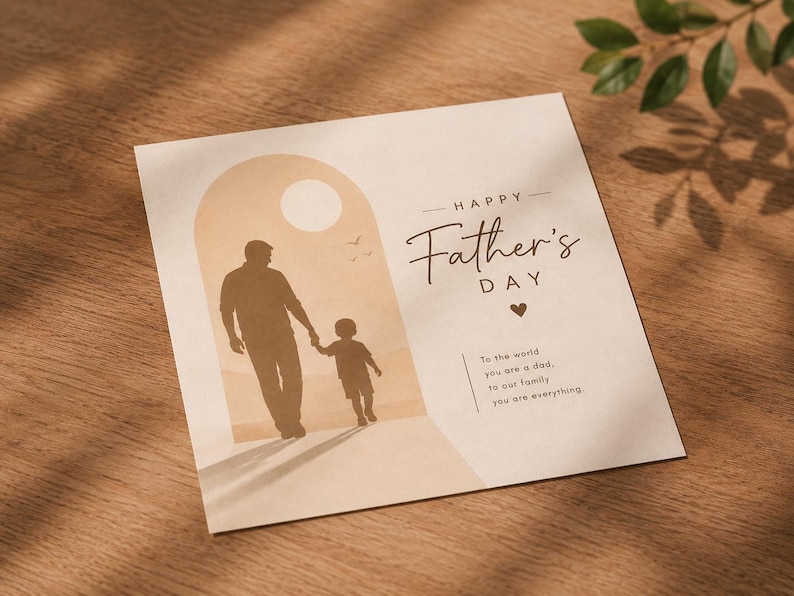 Father's Day Card Printable | Minimalist Artwork, Heartfelt Message ...