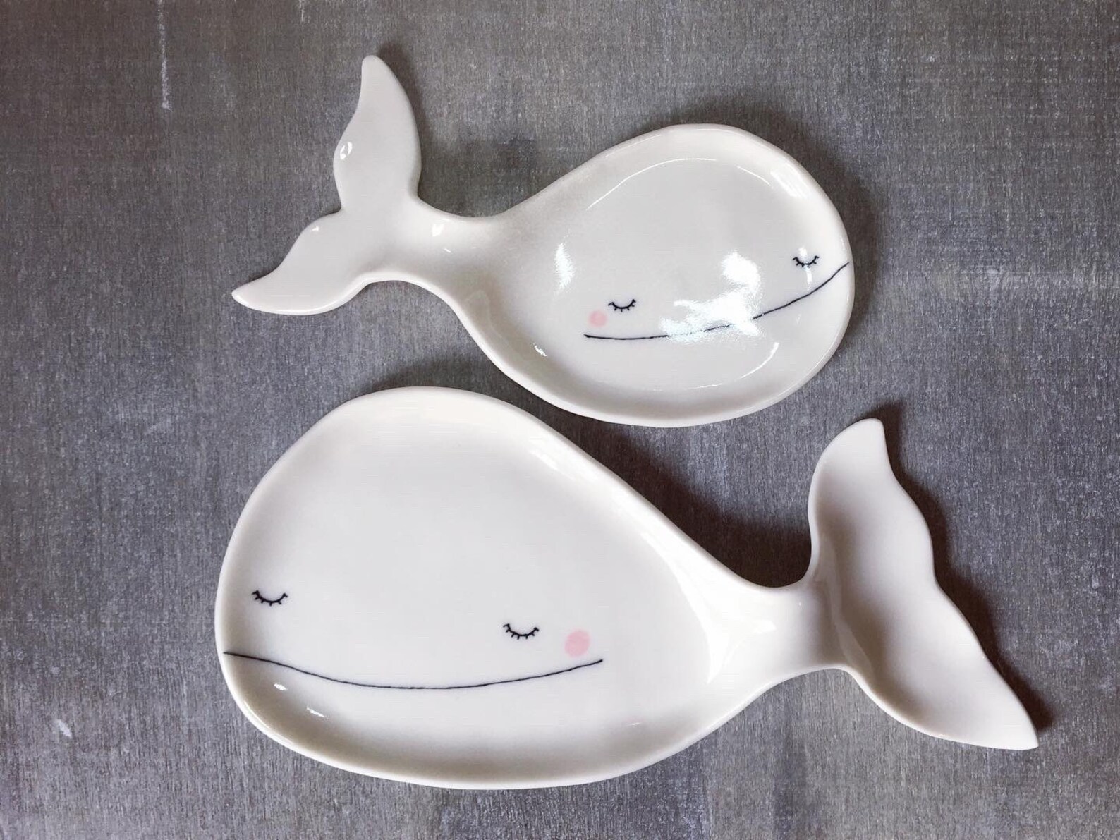 Smiling Whale Spoon Rest Trinket Dish Made From Porcelain - Etsy