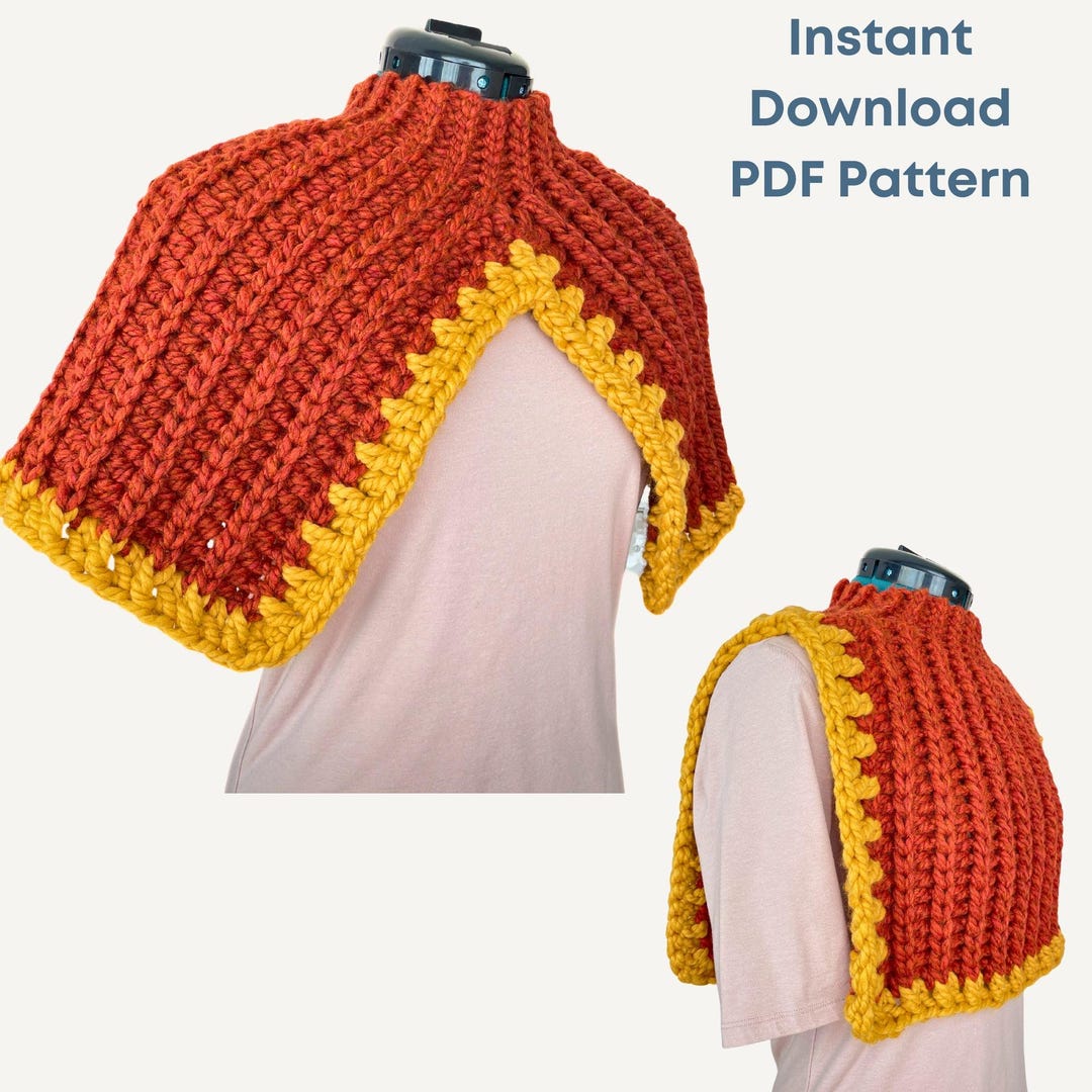 Capelet Crochet Pattern Tutorial, Crochet Statement Piece, Modern ...