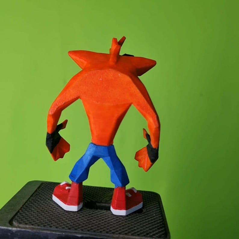 Crash Bandicoot Figure Low Poly 3d Printed Hand-painted - Etsy