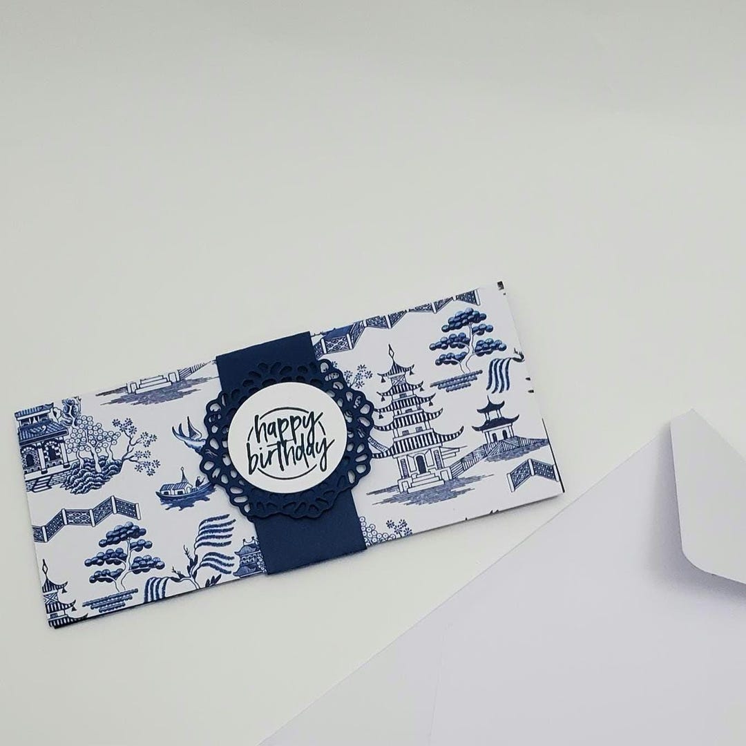 Asian Pattern Money Card With Belly Band - Etsy