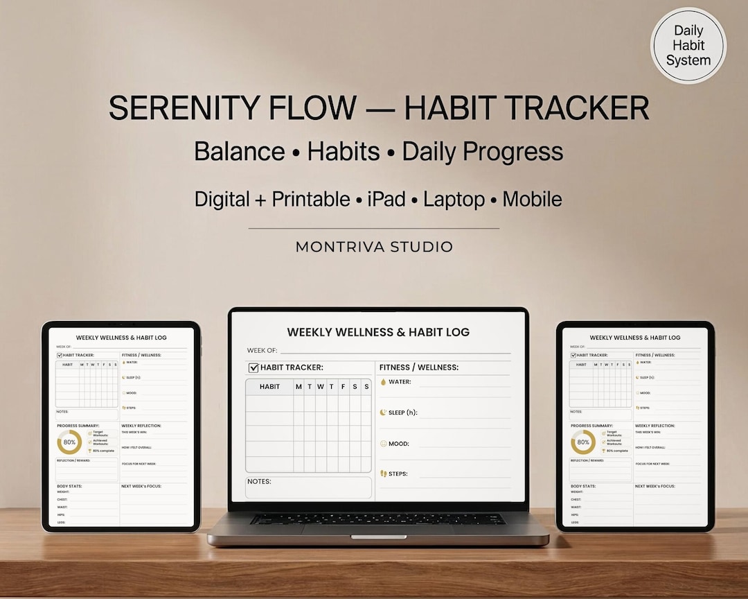 Habit Tracker Digital Planner | Daily Routine & Productivity Journal ...