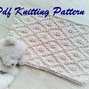 Rug Knitting Pattern PDF Waves. Beginners Bath Mat Knitting - Etsy