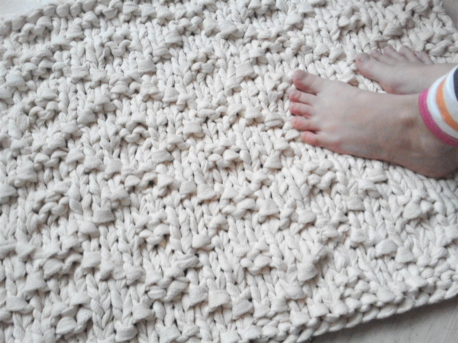 Rug Knitting Pattern PDF, Diamond Rug. Beginners Bath Mat Knitting ...