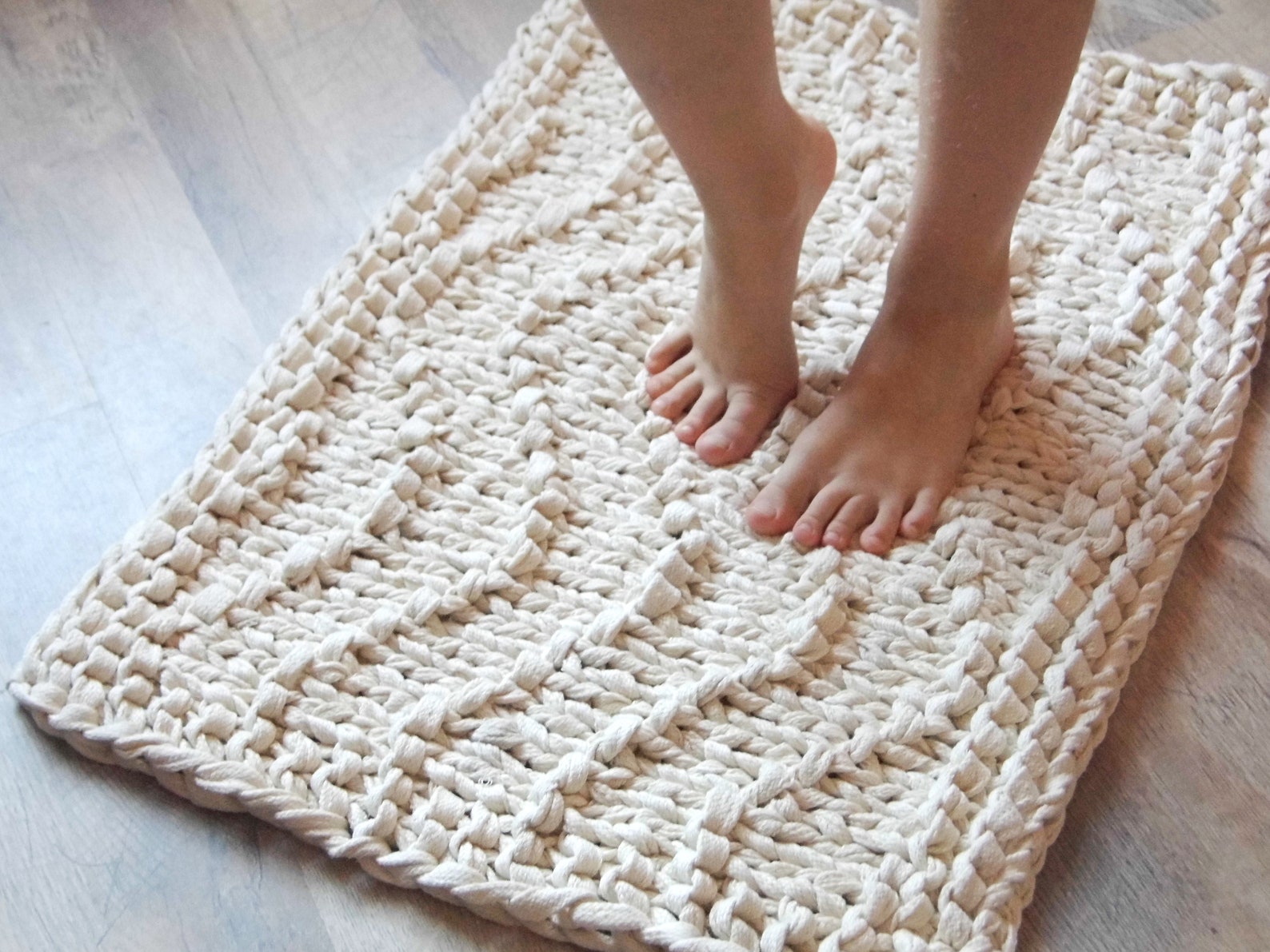 Rug Knitting Pattern PDF, Waves. Beginners Bath Mat Knitting Pattern ...
