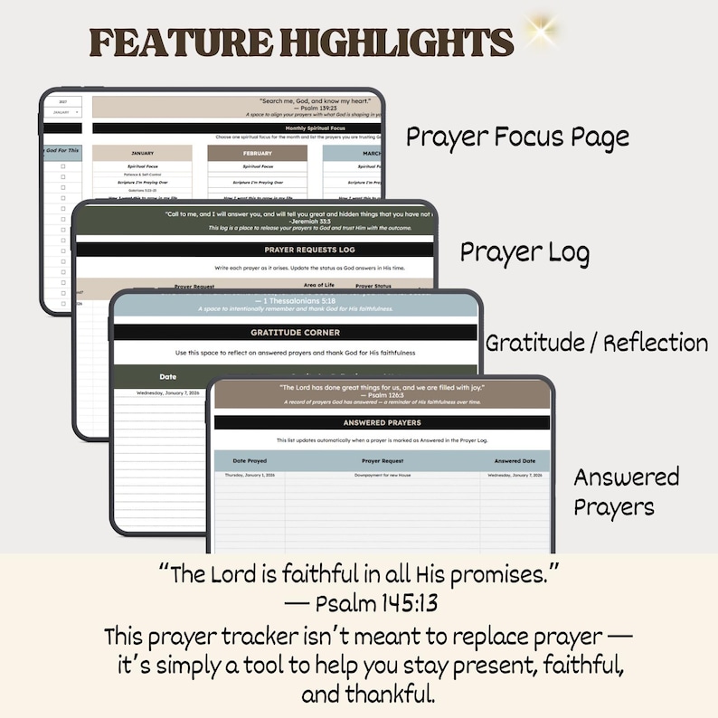 Prayer Log & Answered Prayer Tracker – Google Sheets | Christian ...