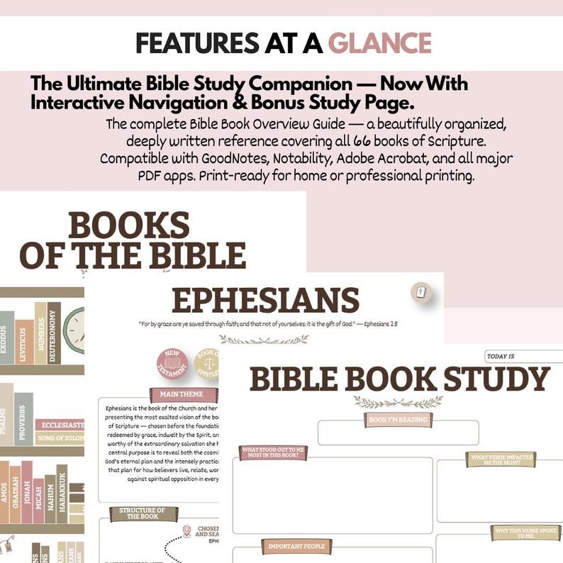 Bible Book Overview Guide – All 66 Books (printable + Goodnotes) - Etsy UK