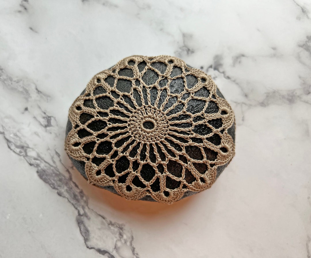 Crochet Stone Pattern, DIY, Lace Stone Cover Pattern, Crochet Rock ...