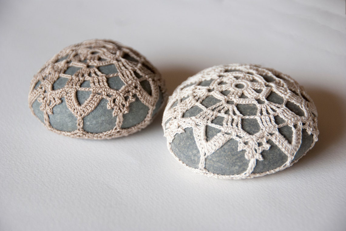 Crochet Stone Pattern, DIY, Lace Stone Cover Pattern, Rock Cozy Pattern ...