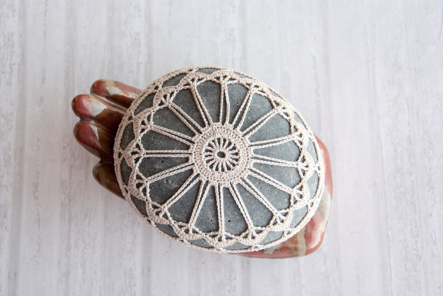 Crochet Stone Pattern, DIY, Lace Stone Cover Pattern, Rock Cozy Pattern ...