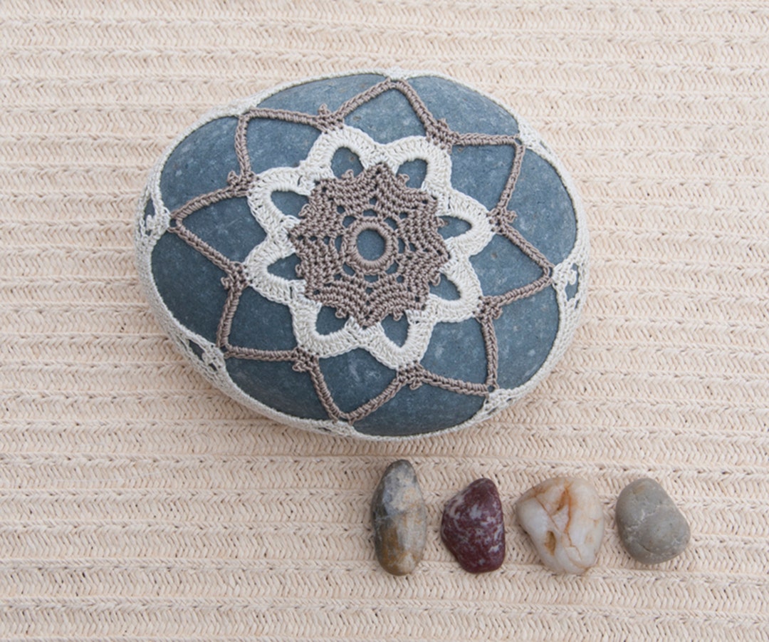 Crochet Stone Pattern, DIY, Lace Stone Cover Pattern, Crochet Rock ...