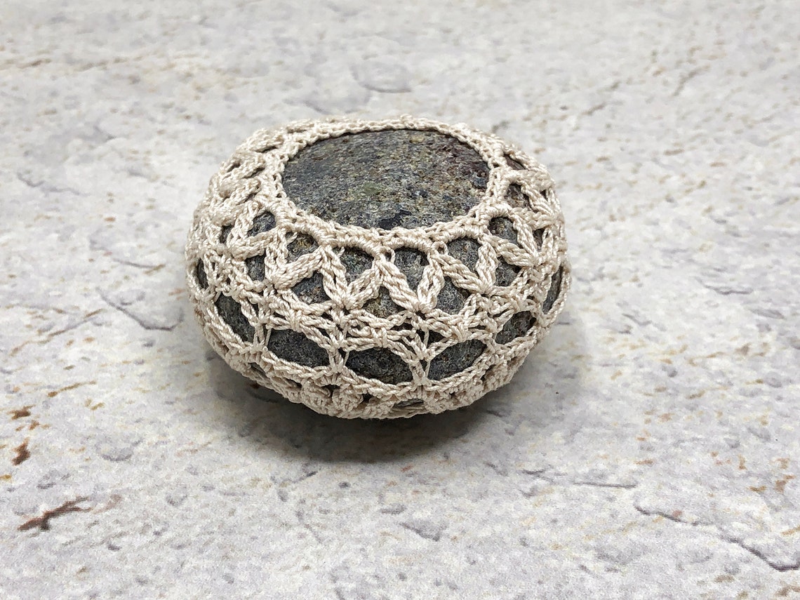 Crochet Stone Pattern, DIY, Lace Stone Cover Pattern, Rock Cozy Pattern ...
