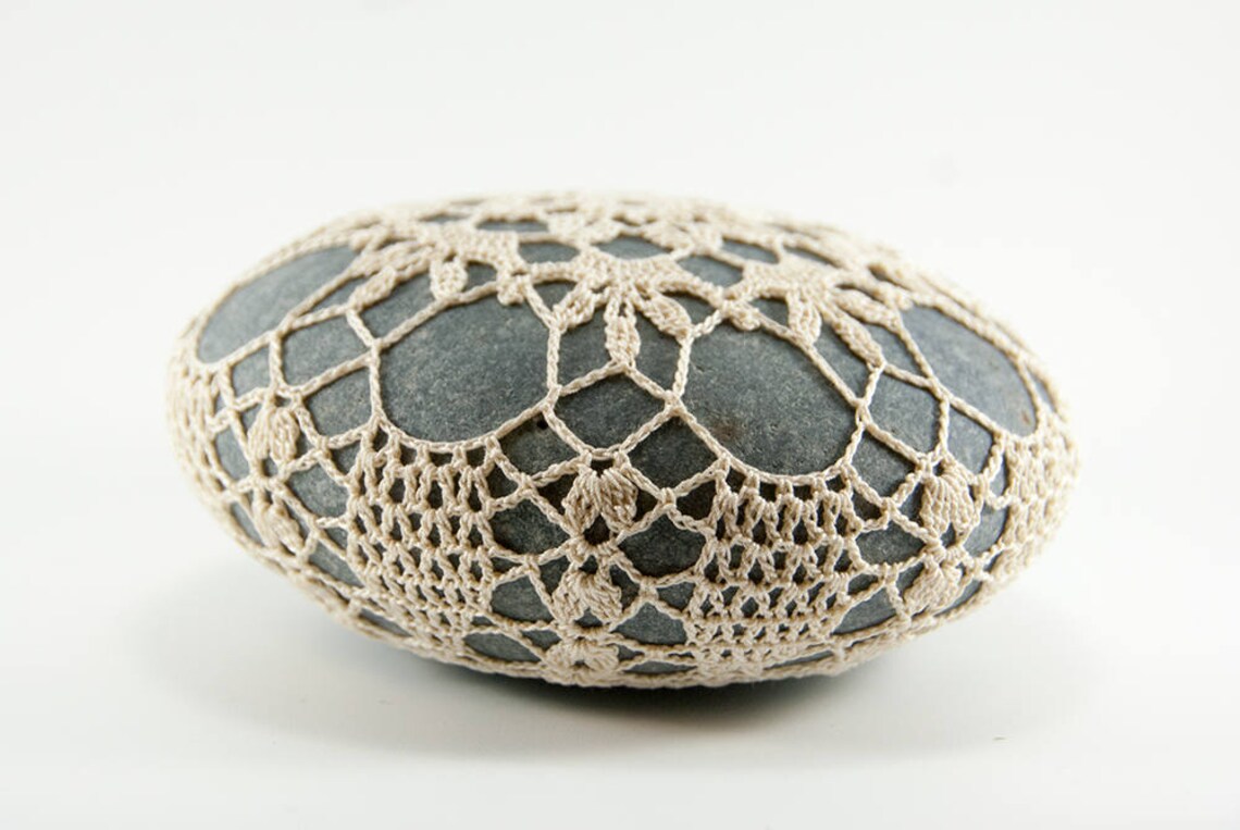 Crochet Stone Pattern DIY Lace Stone Cover Pattern Rock | Etsy