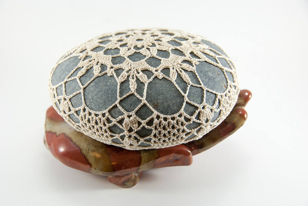 Crochet Stone Pattern, DIY, Lace Stone Cover Pattern, Rock Cozy Pattern ...