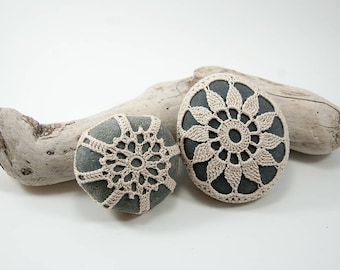 Crochet Stone Pattern, DIY, Lace Stone Cover Pattern, Rock Cozy Pattern ...