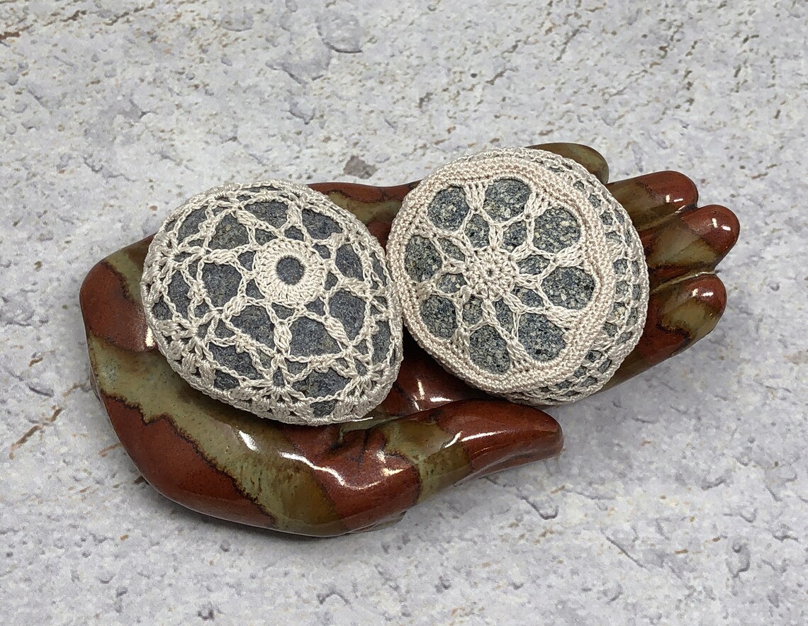 Crochet Stone Pattern, DIY, Lace Stone Cover Pattern, Rock Cozy Pattern ...