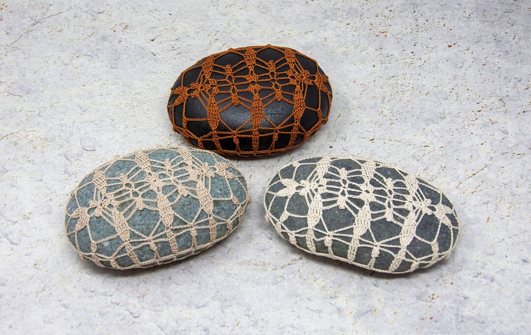 Crochet Stone Pattern, DIY, Lace Stone Cover Pattern, Rock Cozy Pattern ...