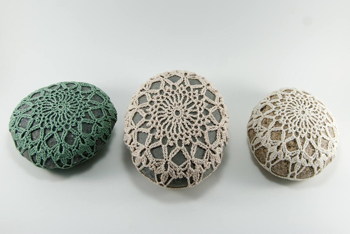 Crochet Stone Pattern DIY Lace Stone Cover Pattern Crochet - Etsy