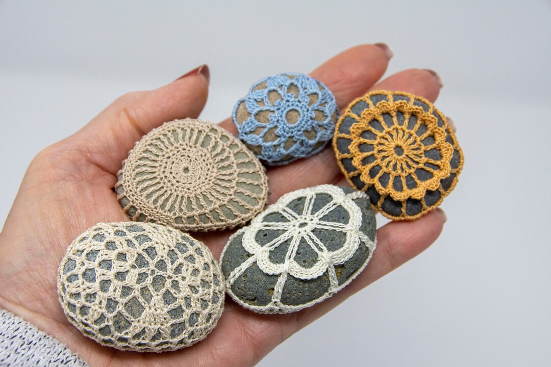 Crochet Stone Pattern, DIY, Lace Stone Cover Pattern, Rock Cozy Pattern ...