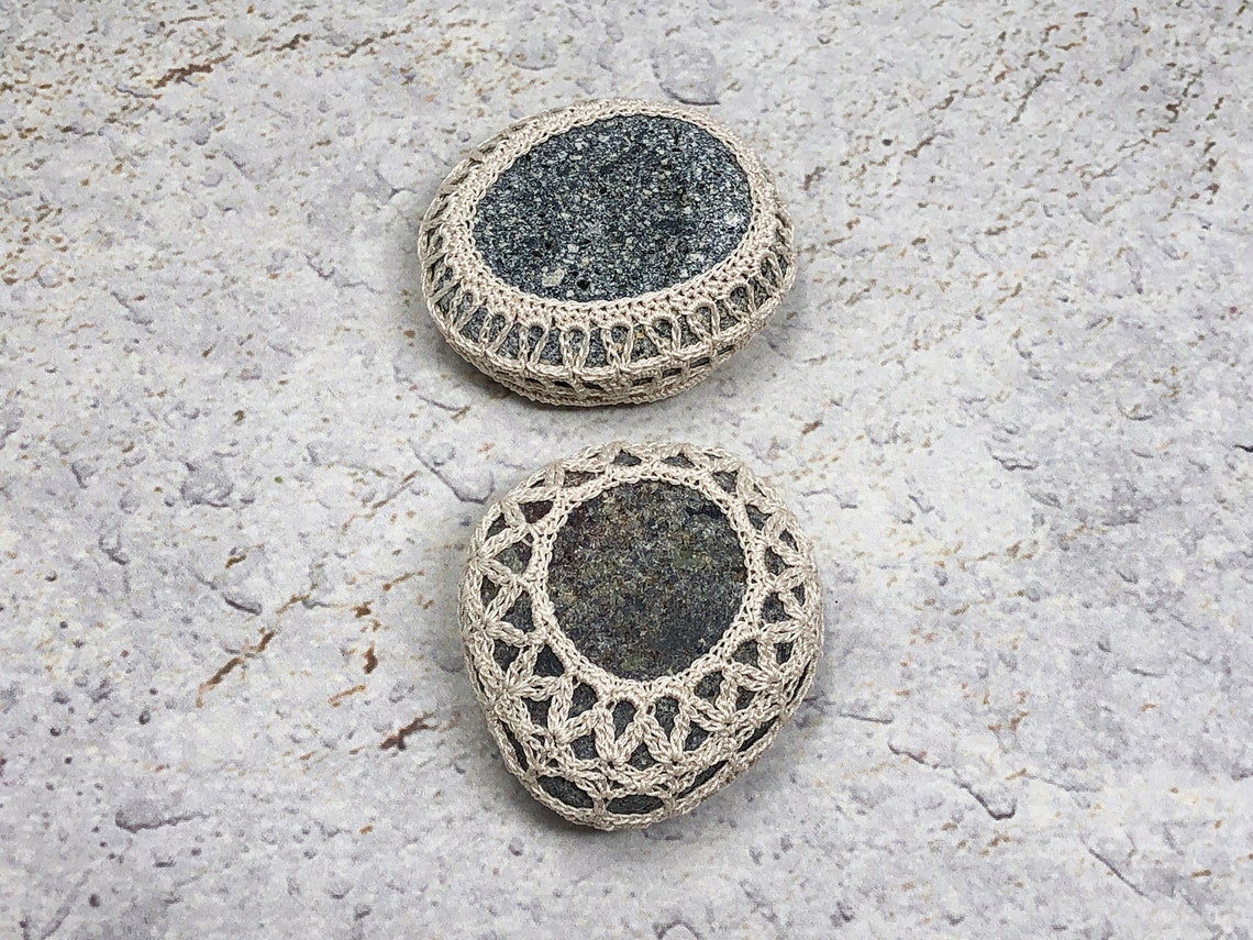 Crochet Stone Pattern, DIY, Lace Stone Cover Pattern, Rock Cozy Pattern ...