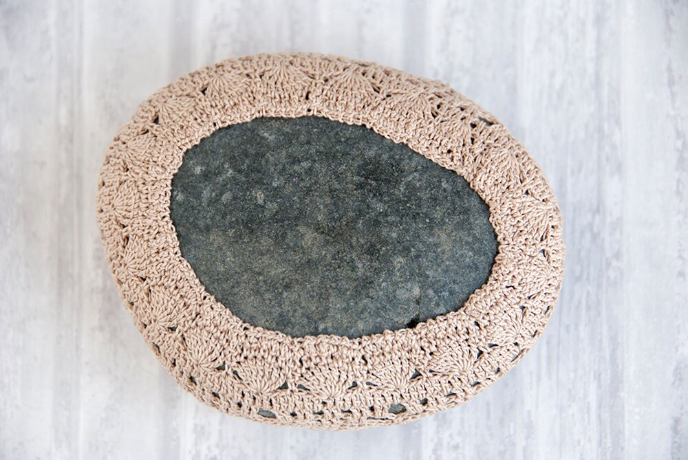 Crochet Stone Pattern, DIY, Lace Stone Cover Pattern, Rock Cozy Pattern ...