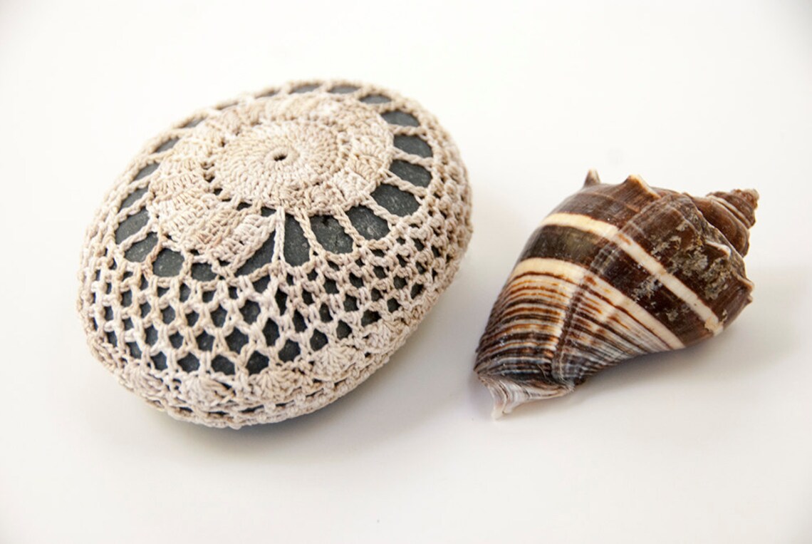 Crochet Pattern, Crochet Lace Stone Cover Pattern, Rock Cozy Pattern ...