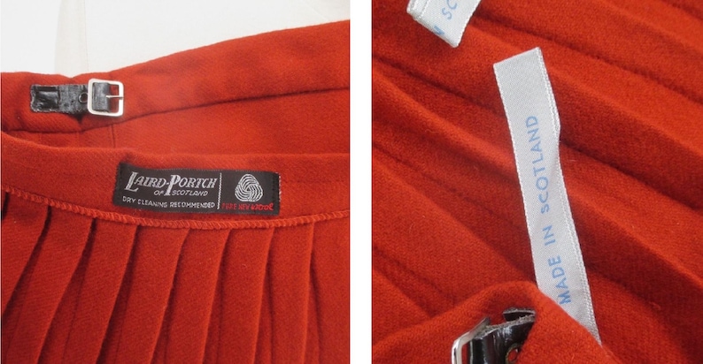 Vintage 60s Laird-portch Rust Orange Kilt Skirt M - Etsy