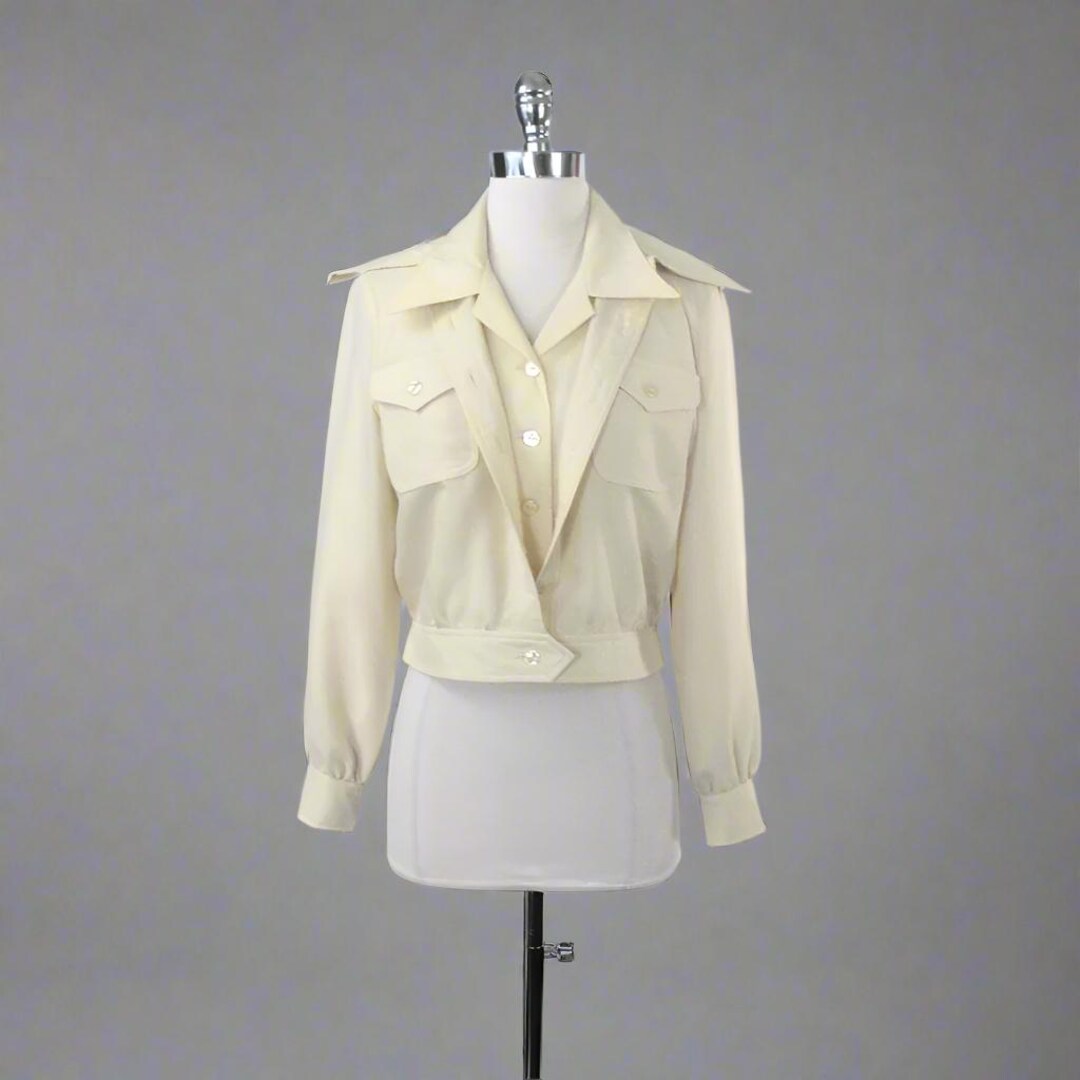 Vintage 70s Pale Yellow Blouse & Matching Ricky Jacket M - Etsy