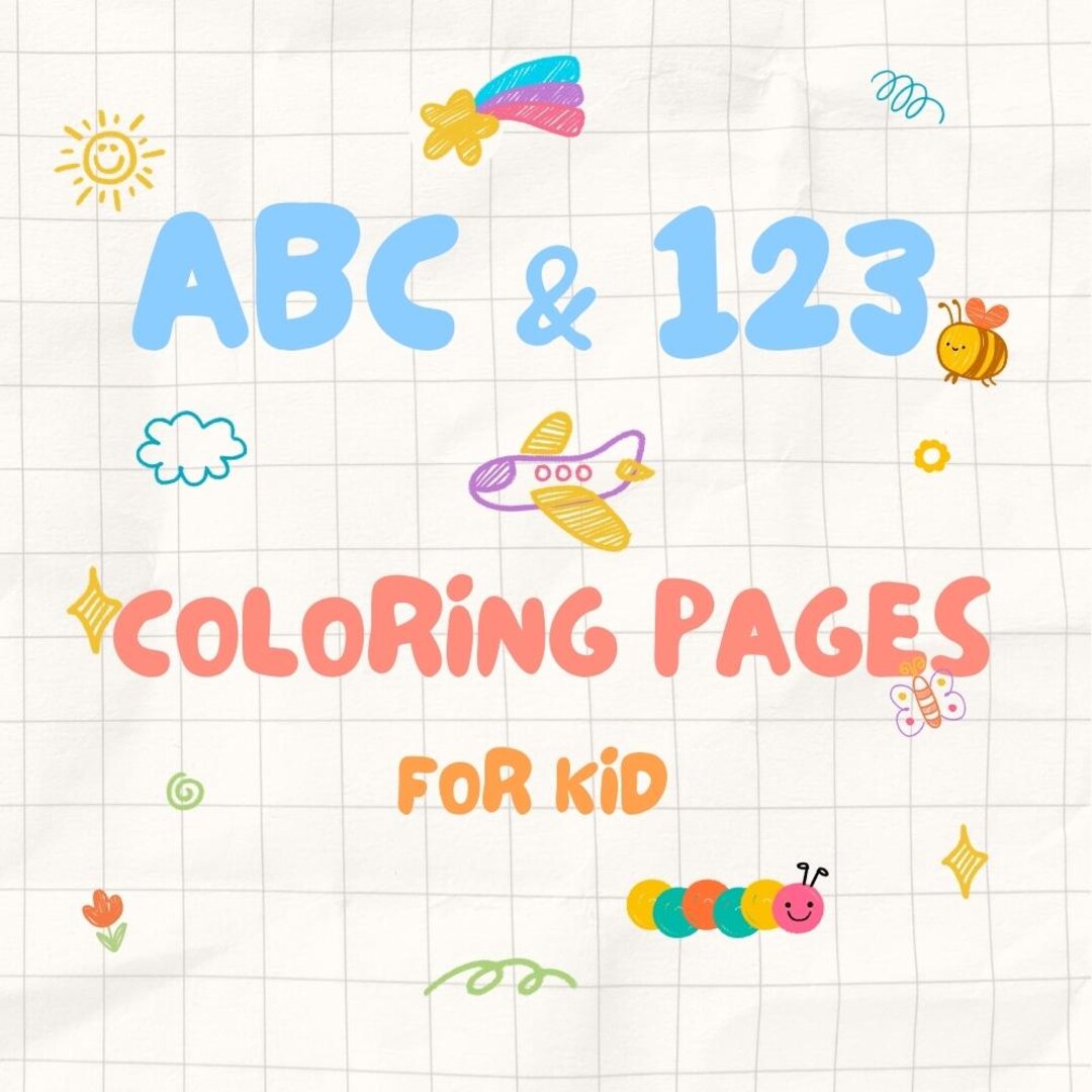 ABC 123 Coloring Pages, Preschool Worksheets, Tracing, Toddler Learning ...