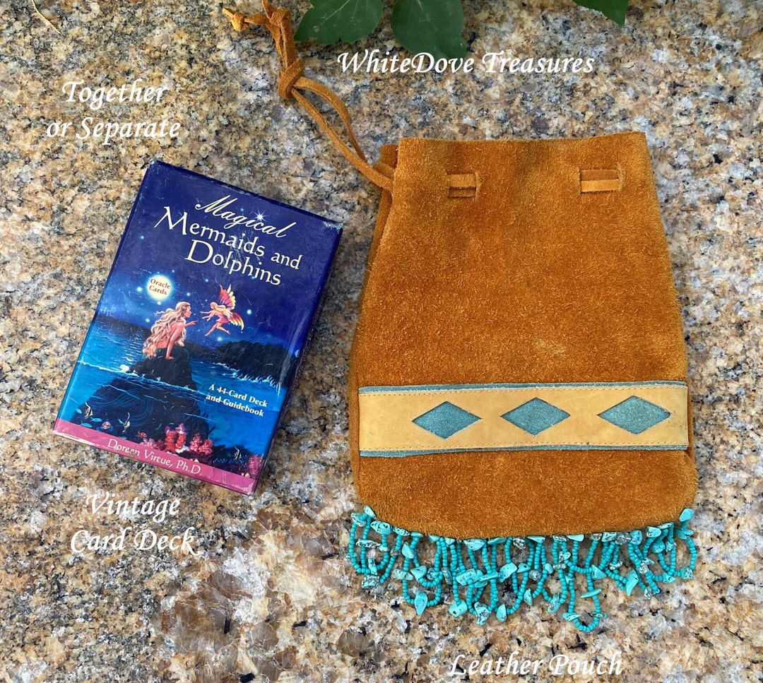 SALE Doreen Virtue Magical Mermaid Dolphin Card Deck, Leather Turquoise ...