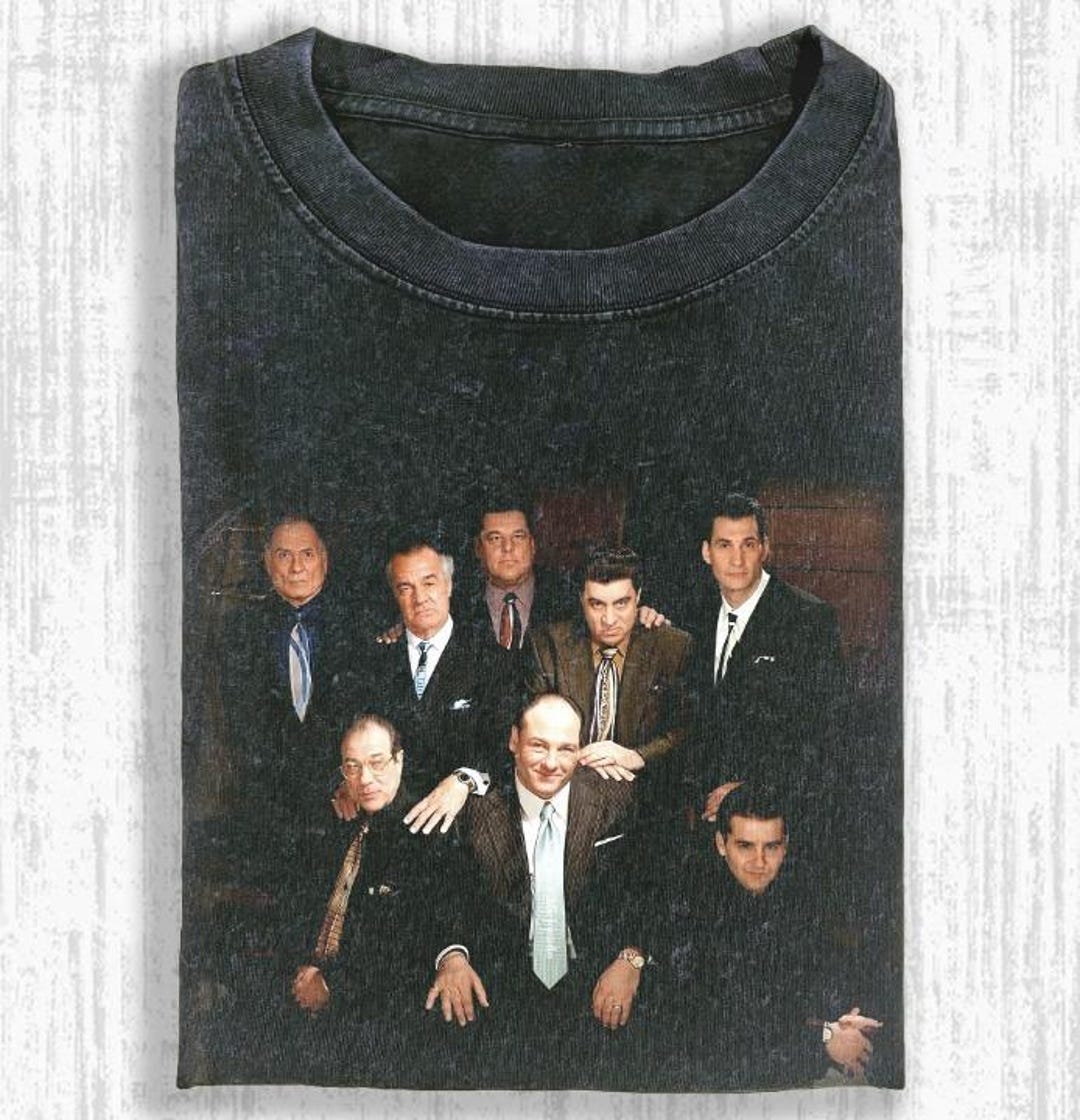 Vintage Wash Classic Mobster Portrait Tee, Retro Crime Family Photo ...